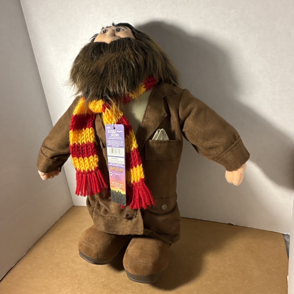 2000 Gund Harry Potter HAGRID Plush Doll 16" Jacket Scarf Keys #7046 ...