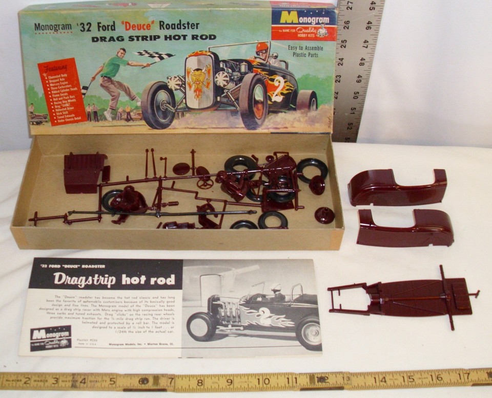 MONOGRAM 32 FORD DEUCE ROADSTER DRAG CAR MODEL KIT BOXED PC55 | eBay