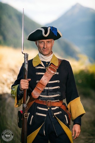Blue & Yellow Wool Reenactment Uniform 18th Century Colonial Military ...