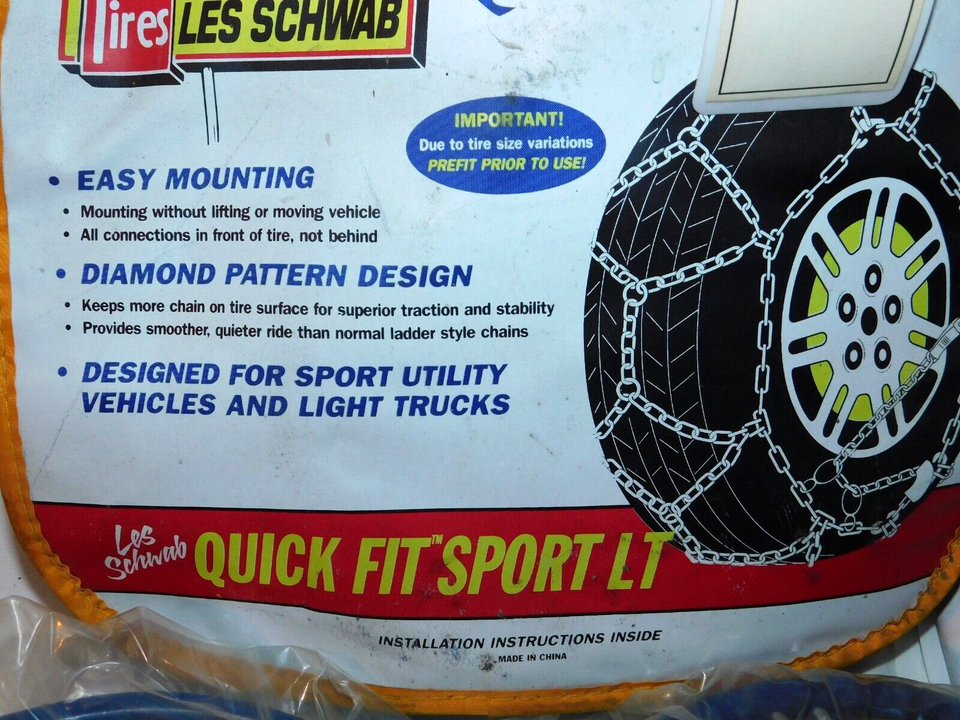 2324-s Les Schwab Quick Fit Sport Light Truck/SUV Tire Chains, 1 Pair ...