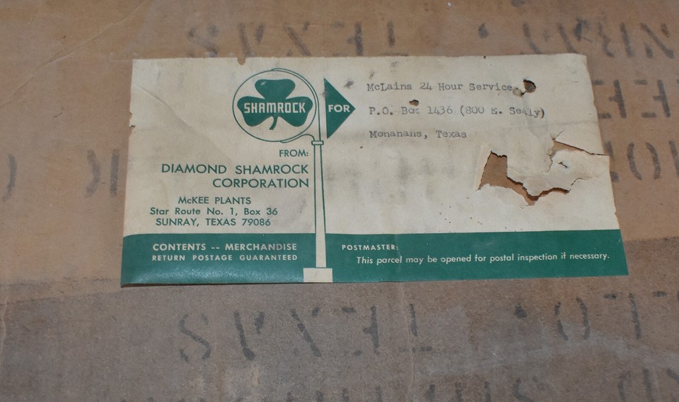 VINTAGE NOS Shamrock Oil Gas Station Pump Globe Advertising SIGN in ...