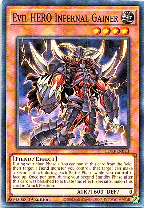 Evil HERO Infernal Gainer LDS3-EN023 Yu-Gi-Oh Card NM 1st Edition | eBay