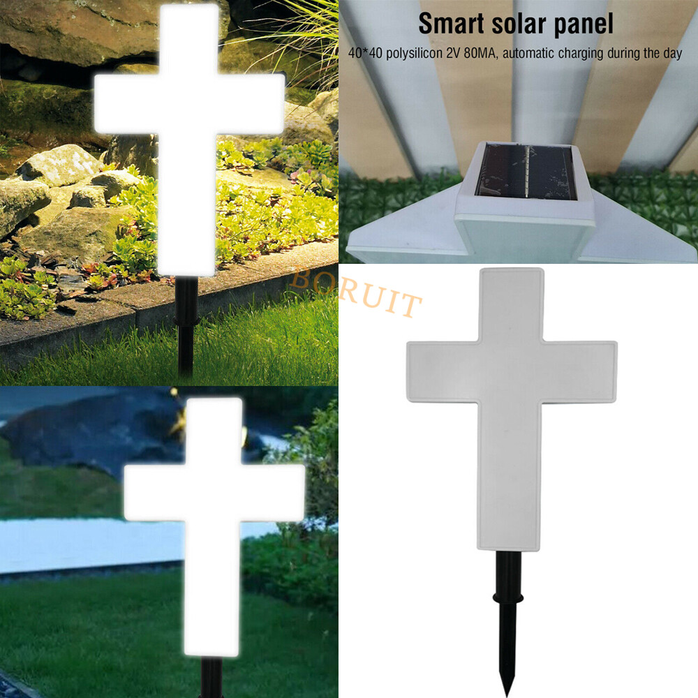 Solar Eternal Light Cross Ragyzity Solar Cross Garden Stake Outdoor