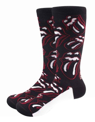 Rolling Stones Socks Outline Tongues Official Unisex Black (UK SIZE 7.5 ...