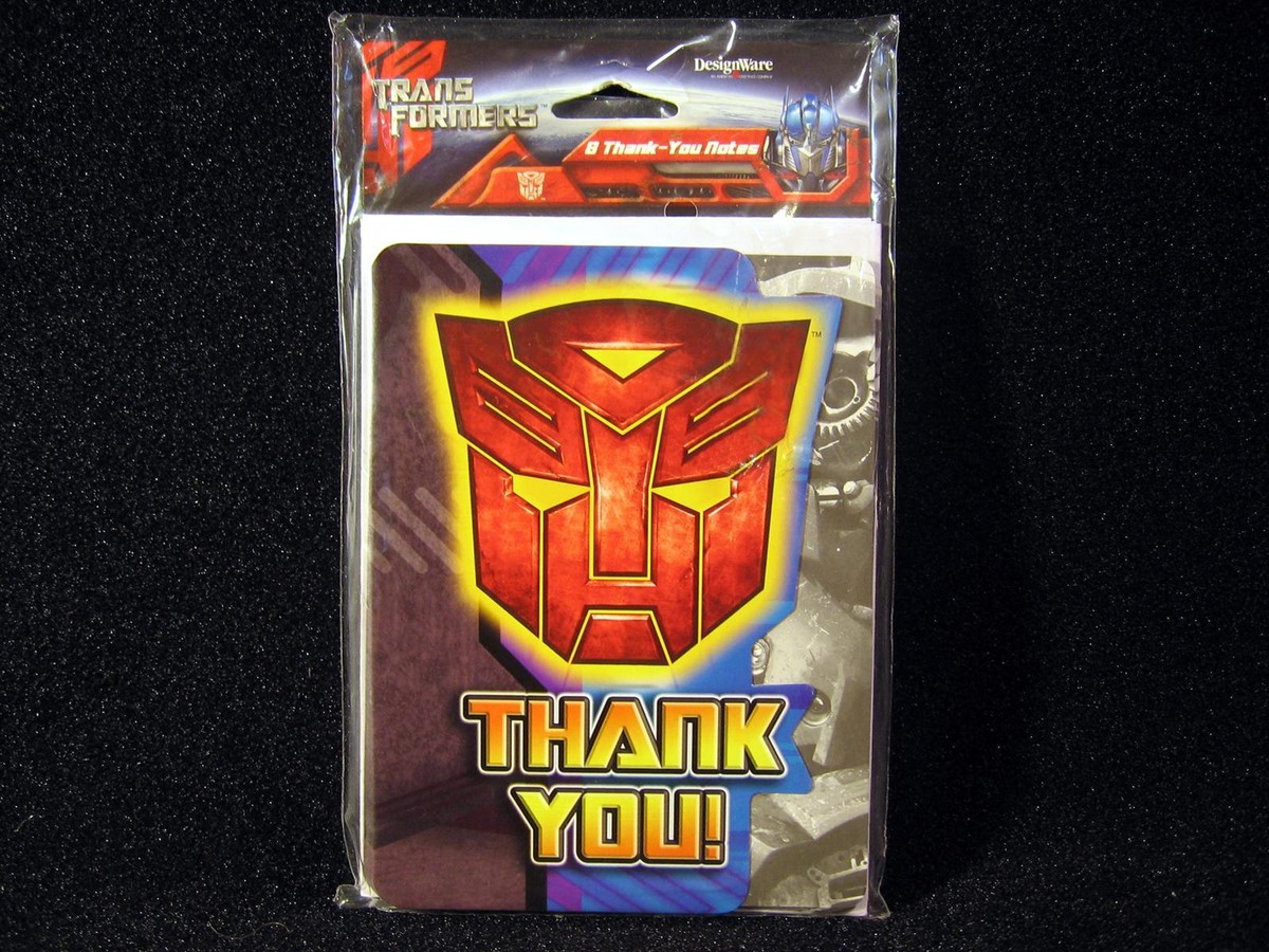 Transformers Thank You Cards