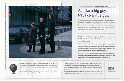 2004 IBM Express Portfolio On Demand Act Like a Big Guy Retro Print Ad ...