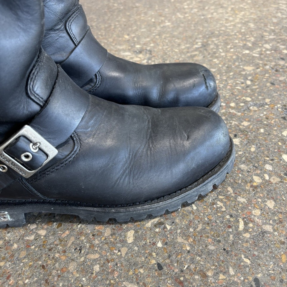 Red Wing Boots #988 Engineer Black Leather Steel Toe Motorcycle Boots ...