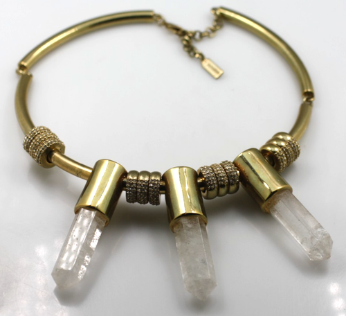 The Vial Collar by Olivia Palermo for BaubleBar gold tone crystal ...