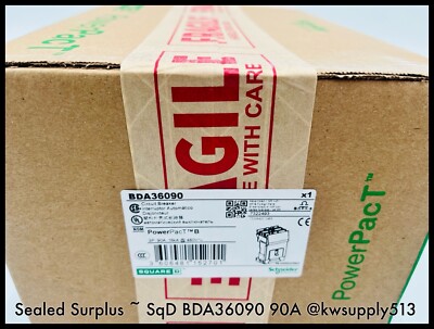 BDA36090 ~ Square D I-Line BDA36090 PowerPacT B 90A 3P MCCB ~ Sealed ...