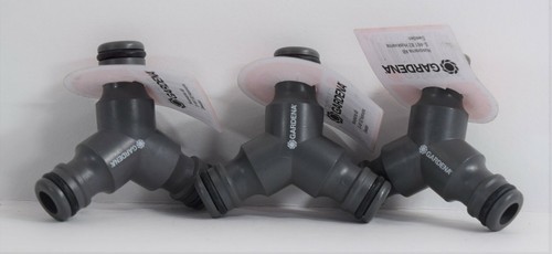 Set of 3 Gardena 3-Way Havelock Y Coupling Garden Hose Pipe Connector ...