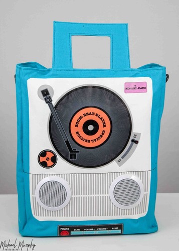 Boom Beat Box Player Special Edition Speaker Record Player Blue Tote | eBay