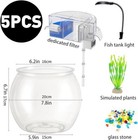 Aquarium Small Fish Tank with Filter and Light Break-Resistant Plastic ...