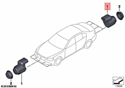 Genuine BMW Alpina Hybrid X3 7L B7 B7L Ultrasonic Sensor Black 2 ...