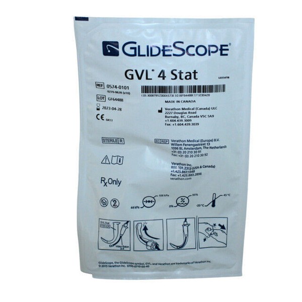 Verathon GlideScope GVL 4 Stat Video Laryngoscope - Box of 10 (0574 ...