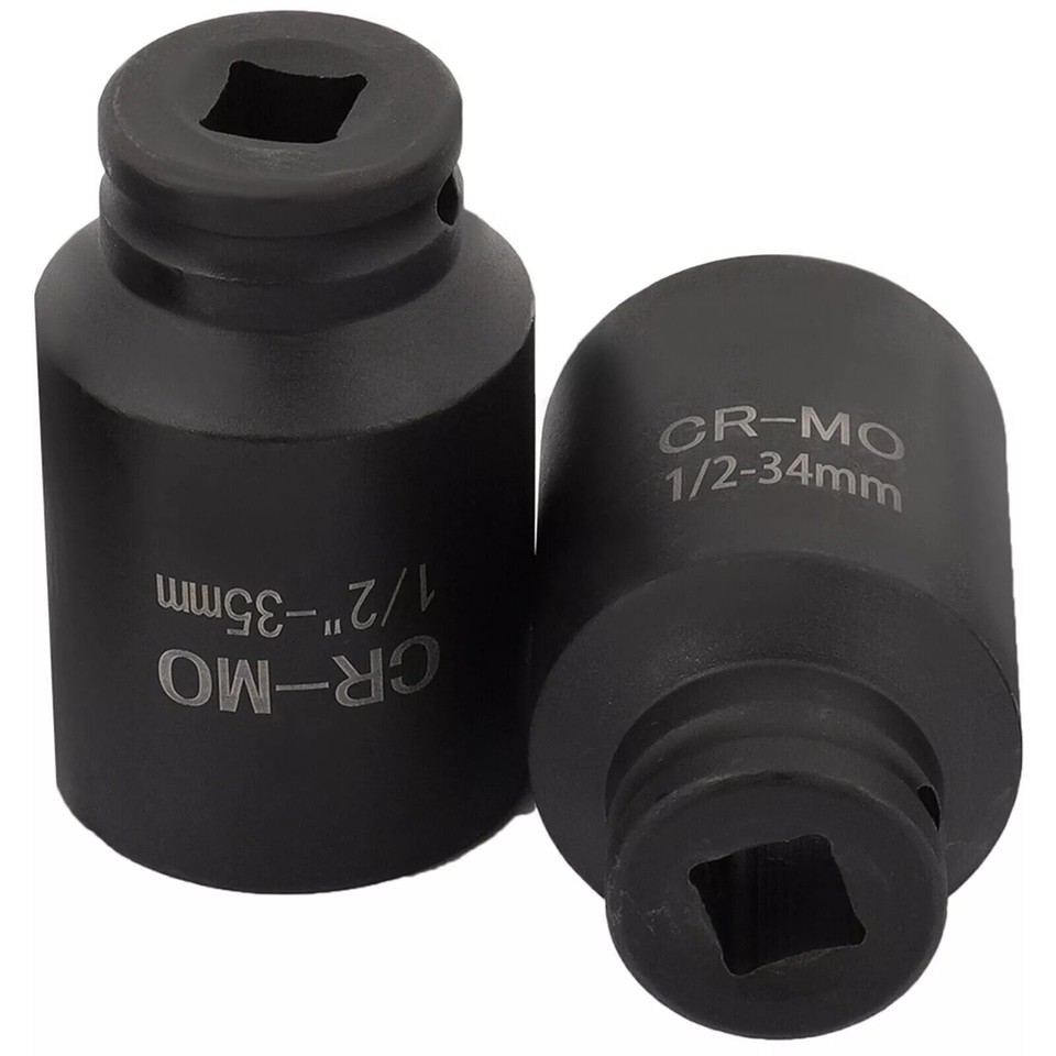 5Pcs 1/2" Drive Deep Impact Axle Hub Socket Set 6 Point 33mm 34mm 35mm ...