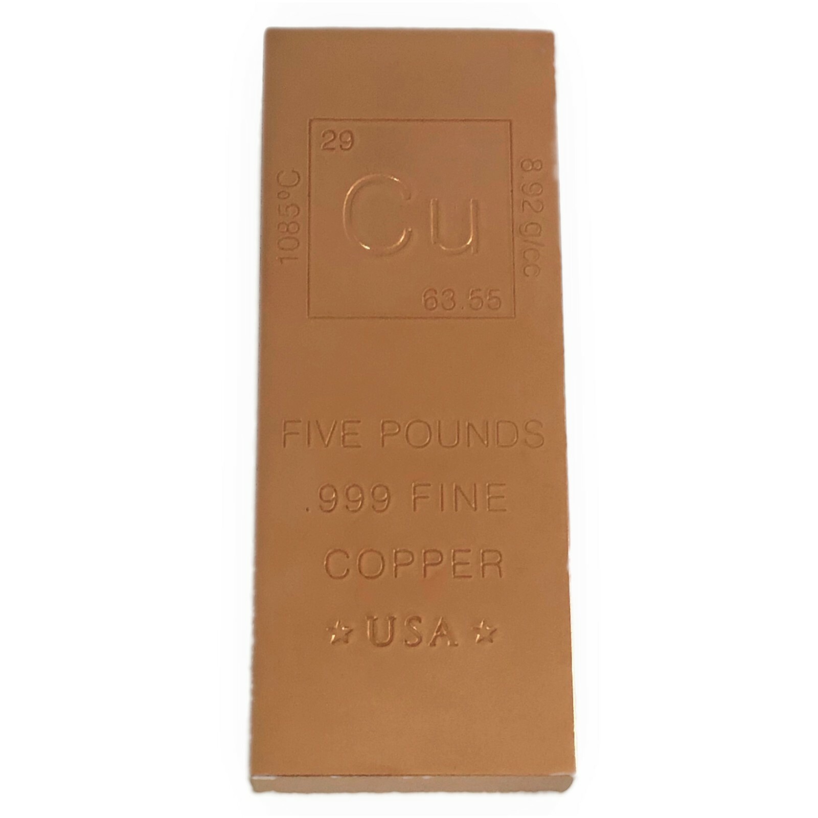 5 Pound Copper Bullion Bar .999 Fine w/ Element Design | eBay