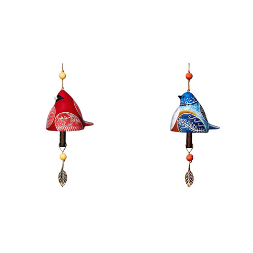 Cute Bird Bell Chimes Resin Hanging Rustic Wind Chime Housewarming Gift ...