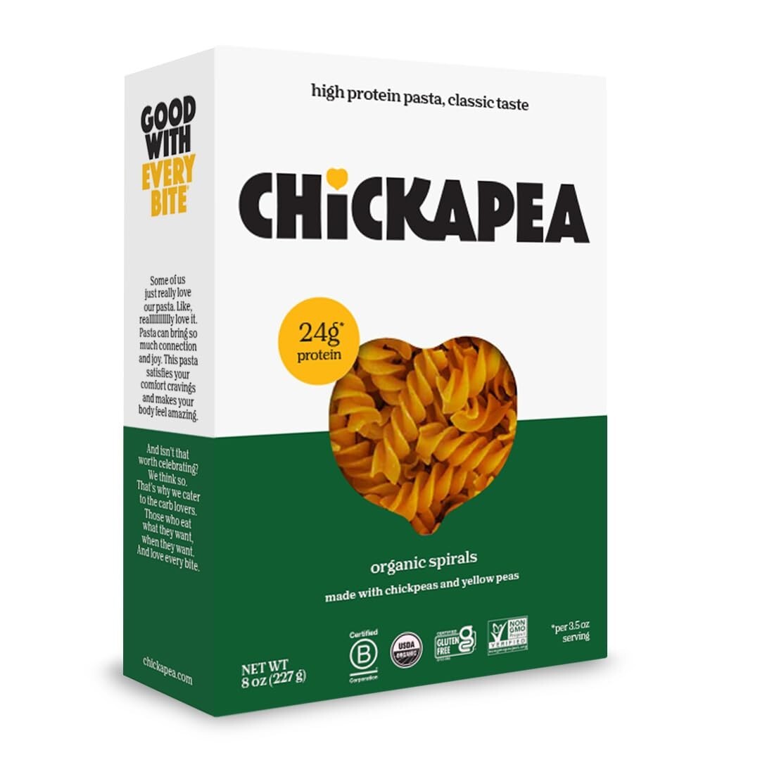 Chickapea Organic High Protein Chickpea Pasta Spirals Non-GMO Gluten ...
