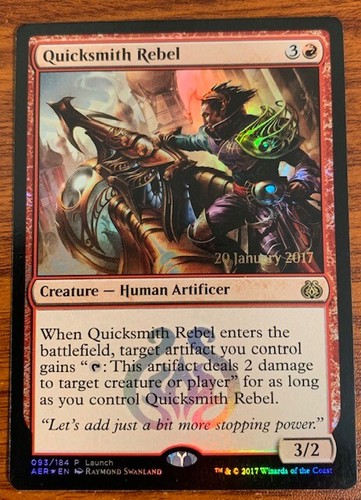 2017 MTG Wizard of the Coast Aether Revolt Stamped Foil Quicksmith ...