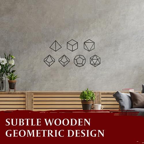 DND Decor - 7 Piece Wooden Dice Outline Wall Decoration - Dungeons ...