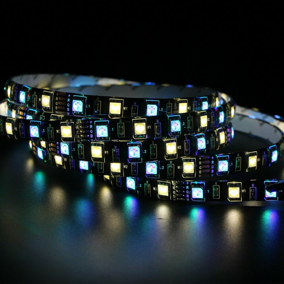 12V LED Strip light 5050 smd Black PCB RGB RGBW RGBWW Flexible tape ...