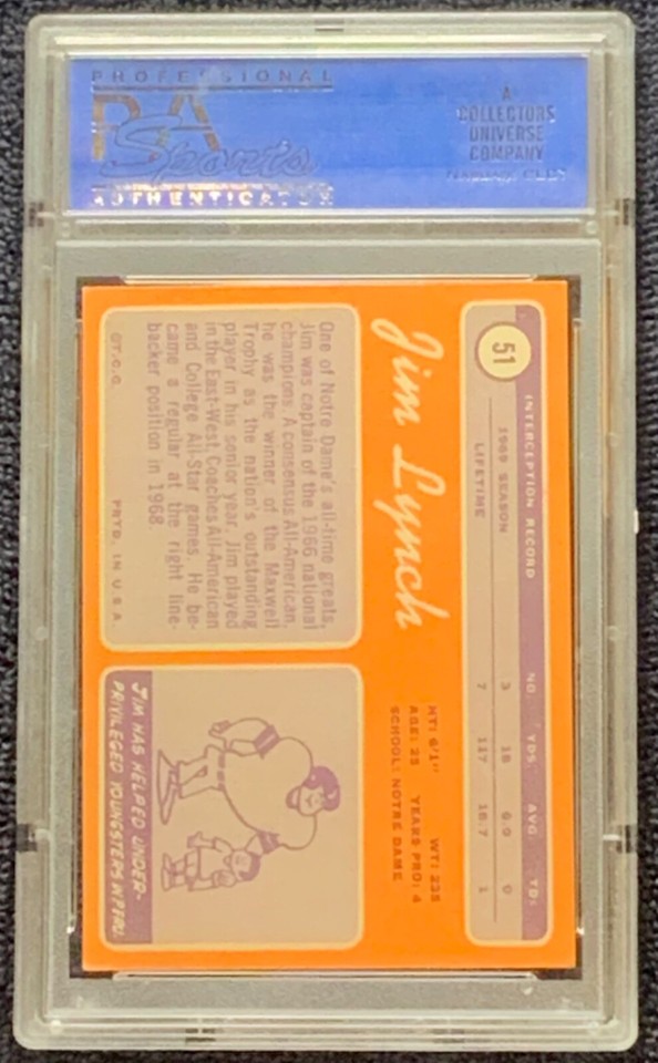 1970 Topps #51 Jim Lynch - PSA 6 EX-MT - Kansas City Chiefs | eBay