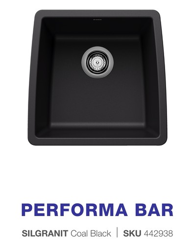 Blanco 442938 Performa Undermount Bar Sink – Coal Black (SILGRANIT ...
