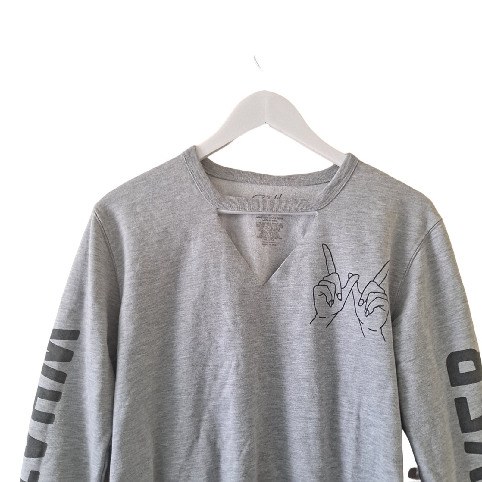 Cold Crush Gray Cut Out "WHAT EVER" L/S Sweatshirt - Gem
