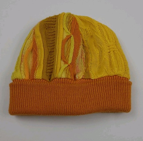 Vintage 90s Bergati Cotton Blend 3D Texture Pattern Knit Beanie Hat ...
