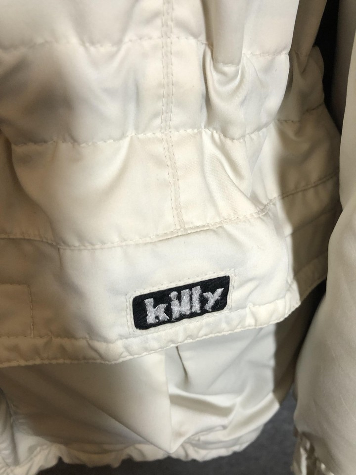 VINTAGE Killy Jacket Mens Large White Hooded Ski Snow Insulated Zip ...