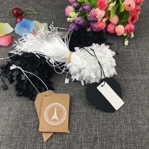 1000X Nylon Hang Tag String For Clothes Bags Price Tags Shoes Snap Lock ...