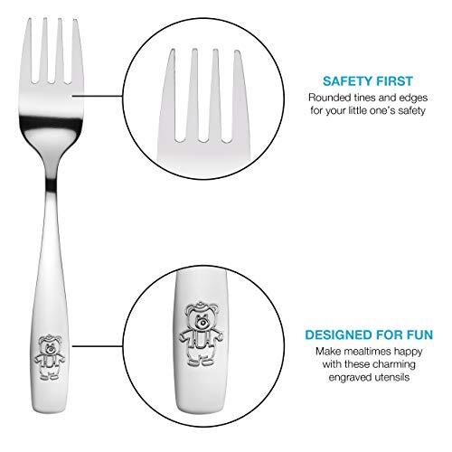 9 Piece Stainless Steel Kids Cutlery, Child and Toddler Safe Flatware ...