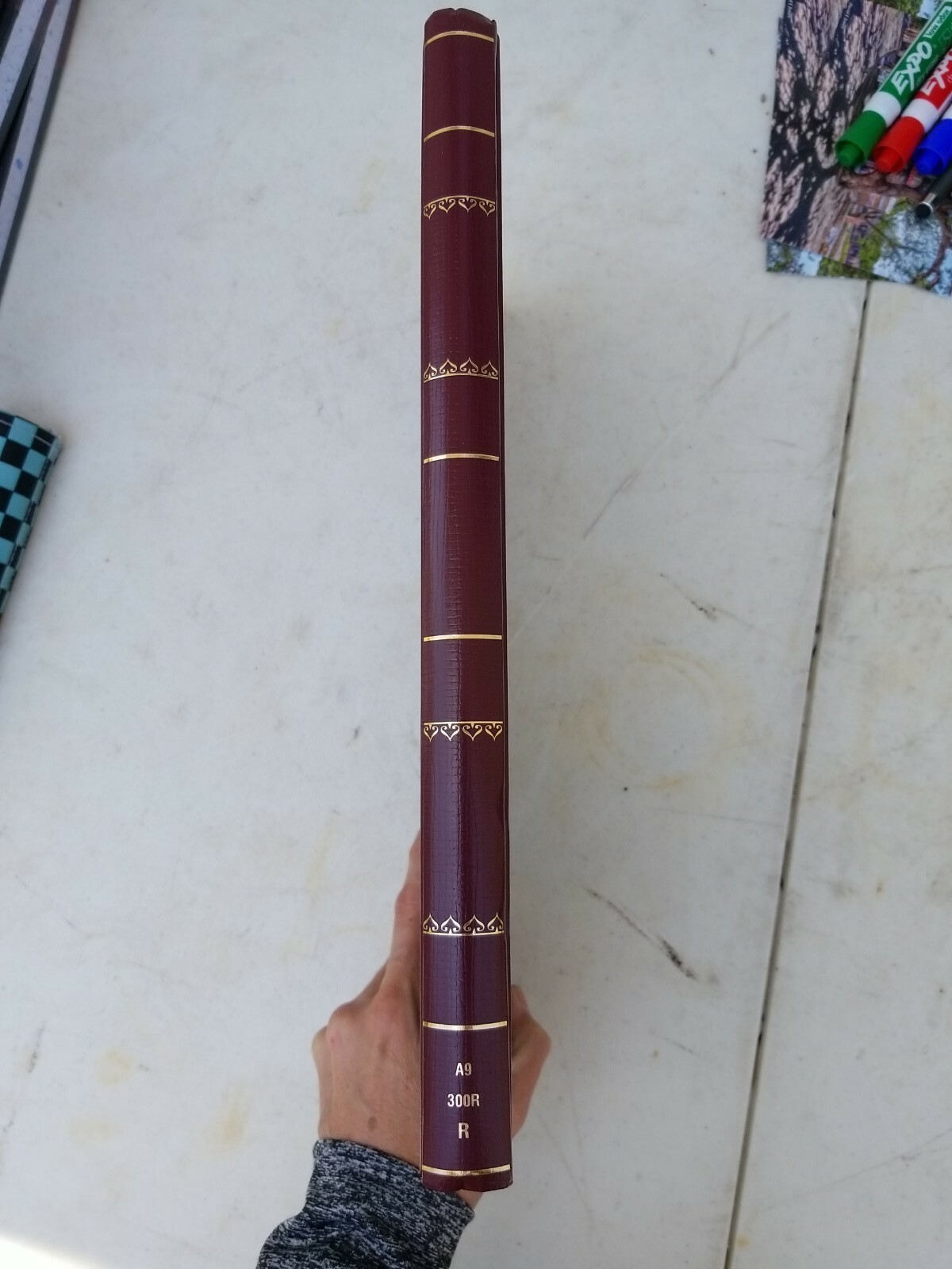 National Hardbound Columnar Record Book, 14.1" x 8.63", Black/Burgandy ...