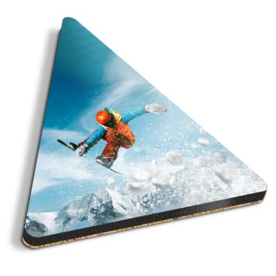 1x Triangle Coaster - Snowboard Jump Mountains Snow #12455 | eBay UK