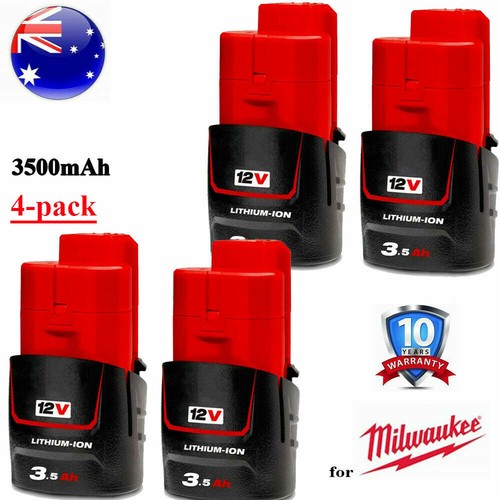 4Pack 12V 3.5Ah For Milwaukee M12 M12B3 LITHIUM Cordless Battery 48-11 ...