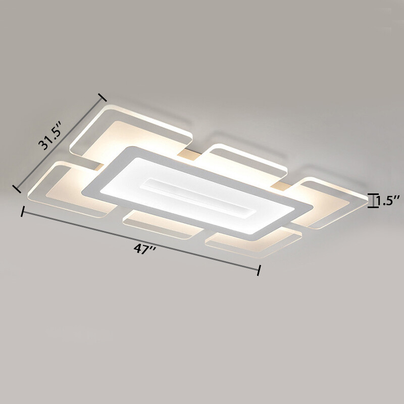 Rectangular Acrylic Modern LED Ultrathin Ceiling Light Living Room ...