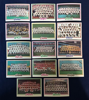 LOT OF 14 DIFF SHARP FM VENDING 1978 TOPPS BASEBALL TEAM CARD CHECKLIST ...