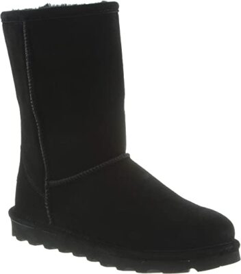 BEARPAW Women's Elle Short (Black) Classic Suede Slip On Boot Size- 7 ...