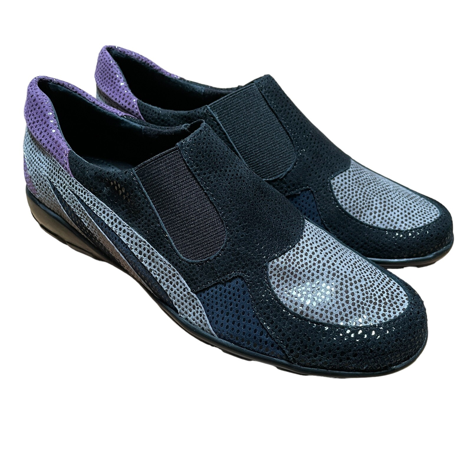 Vaneli Sport Shoes Womens Size 7.5 Attie Dark Grey Black Purple Slip On ...