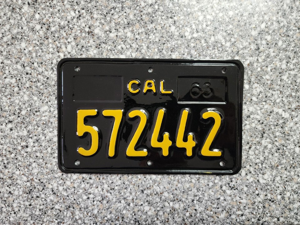 1963 California Motorcycle License Plate, 1966 Validation, Pro-Restored ...
