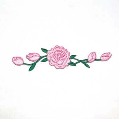 Pink Rose Patch Roses Plant Artwork Emblem for DIY Iron on Clothes ...
