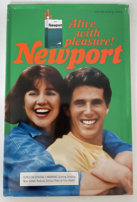 1980s Vintage Newport Cigarette Ad Alive With Pleasure Aluminum Sign 9 ...