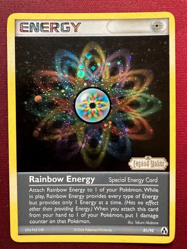 RAINBOW ENERGY 81/92 EX Legend Maker REVERSE HOLO RH Pokemon card NM ...