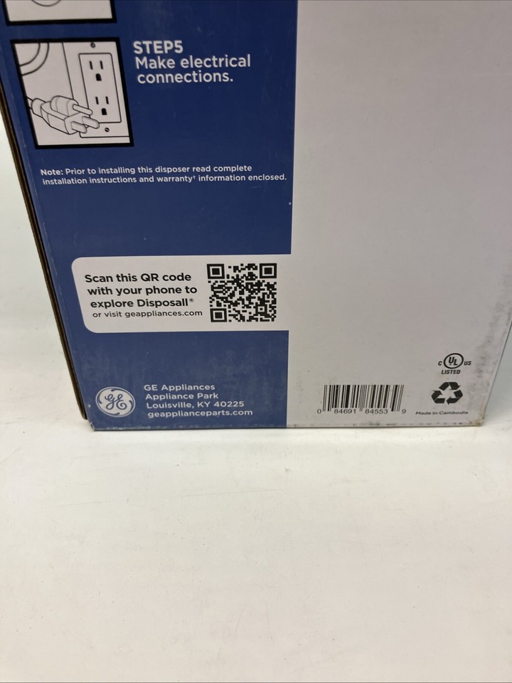 GE 1/2 Horsepower Continuous Feed Garbage Disposer Corded Disposal ...