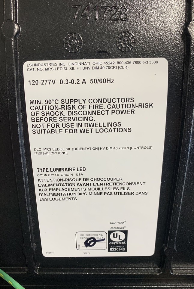 LSI Mirada Small Area LED Light MRS LED 6L SIL FT UNV DIM 40 70CRI (CLR ...