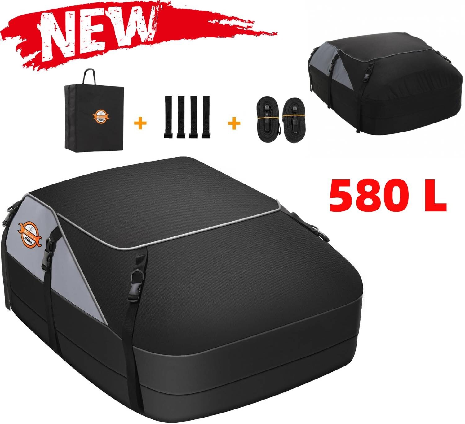 XXL Auto Dachbox Faltbar Dachtasche Dachkoffer 580L Aufbewahrungsbox ...