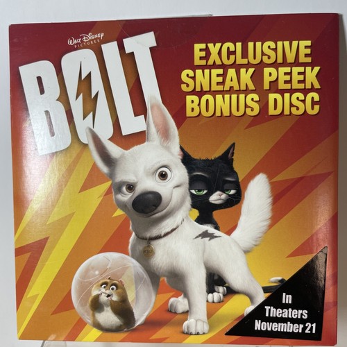 Walt Disney Pictures Bolt Exclusive Sneak Peek Bonus Disc DVD - RARE ...