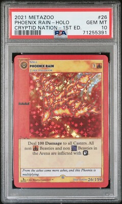 2021 Metazoo Cryptid Nation #26 PHOENIX RAIN HOLO 1st Edition PSA 10 ...
