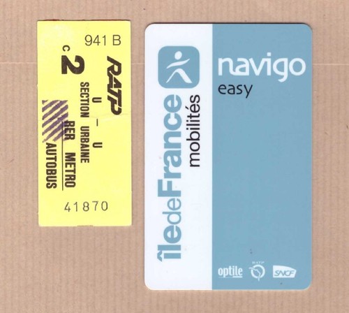 Lot : Ancien ticket Métro RATP PARIS section urbaine ET carte navigo ...