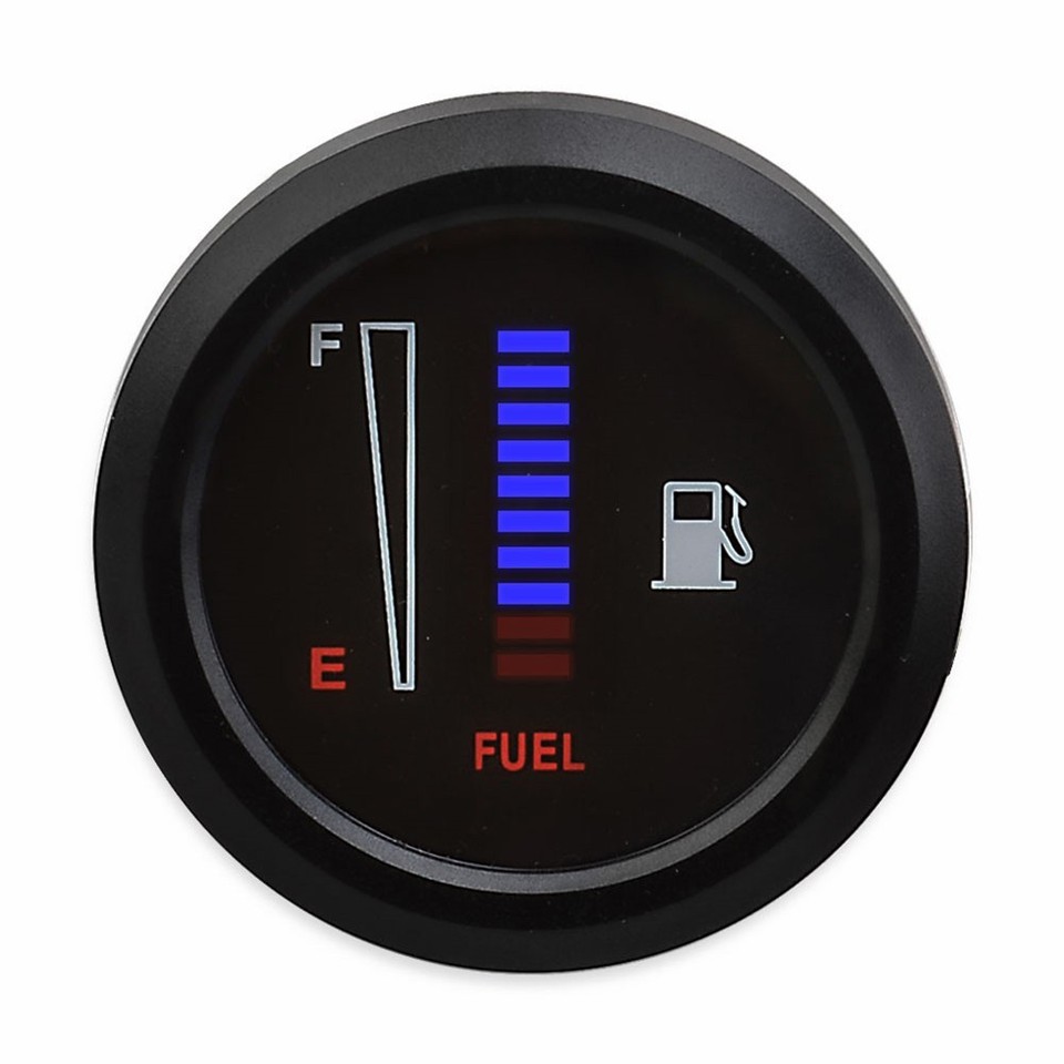 12 Volt 24 Volt Blue Light LED Bar Fuel Gauge 2 Inch for Cars and ...
